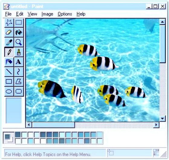 fish fishes blue yellow computer sticker by @soychoigood