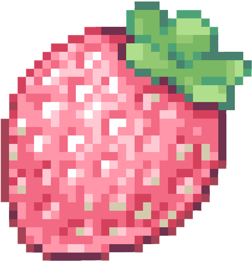 fresas pixel strawberry fruit sticker by @superblackwingspi